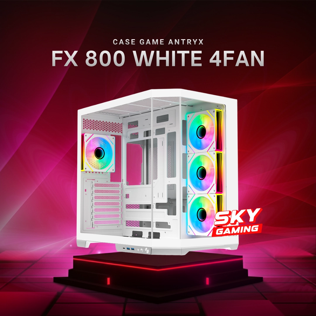Case Gamer Antryx FX 800 White – 4 Ventiladores ARGB, USB-C, Vidrio ...